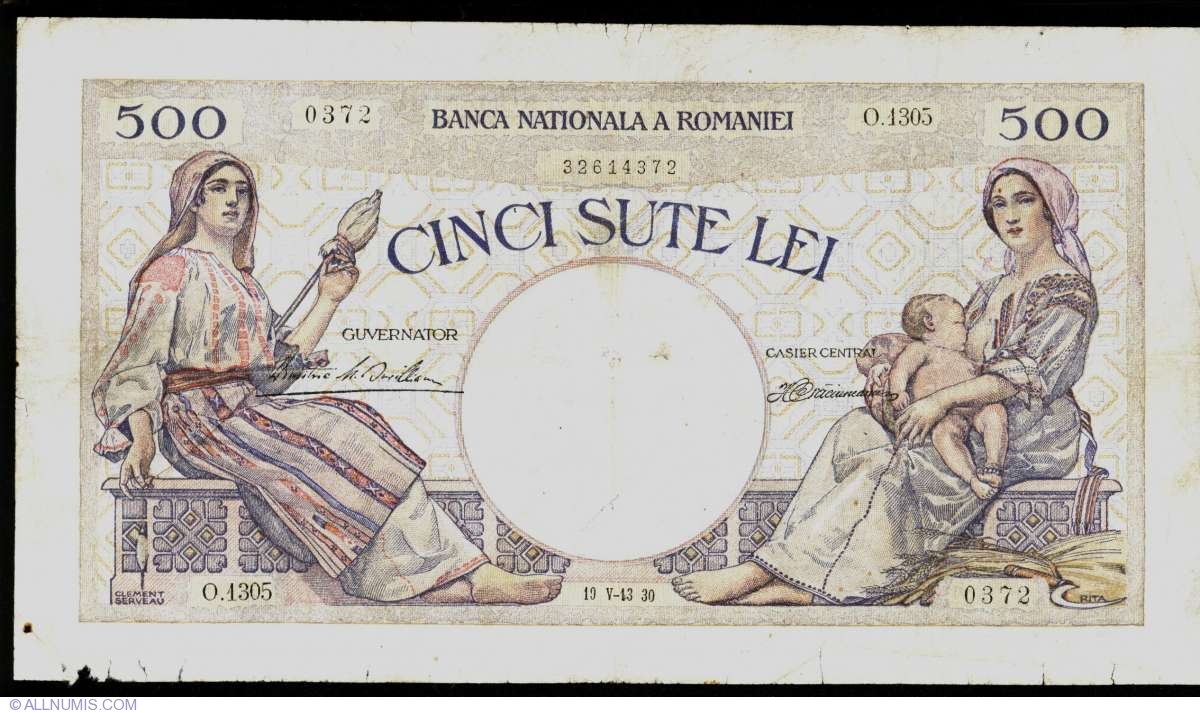 500 Lei 1930 13 V Emisiunea 1925 1938 500 Lei Romania 500 Lei 1930 13 V Emisiunea 1925 1938 500 Lei Romania