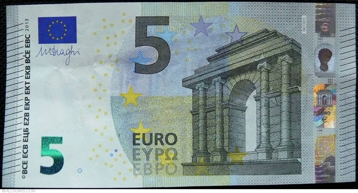 5 Euro 2013 N 2013 Issue 5 Euro Signature Mario Draghi