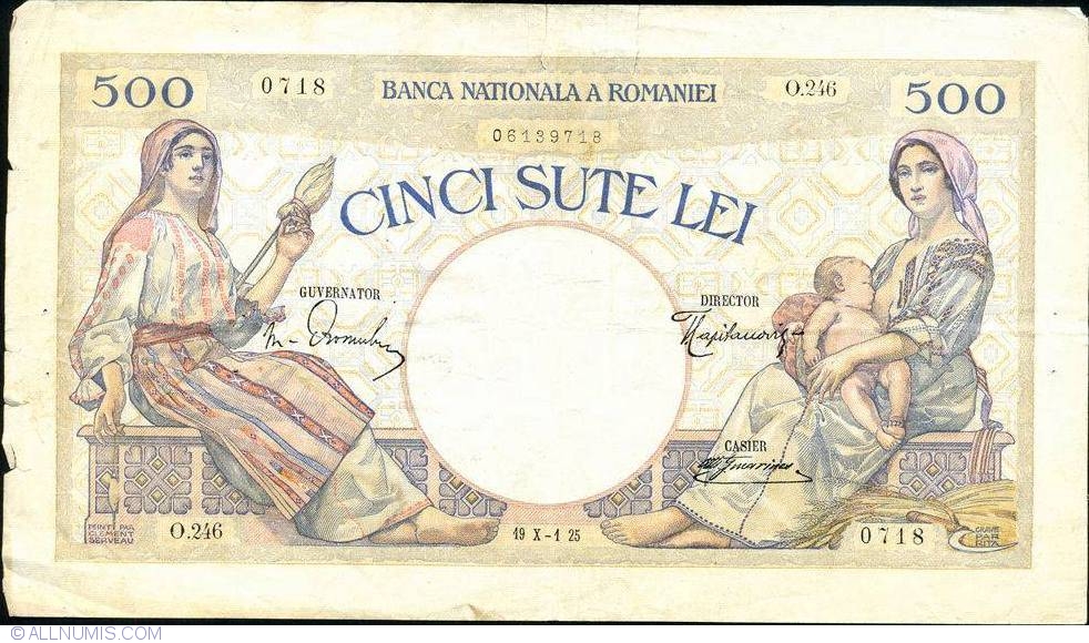 500 Lei 1925 1 X Emisiunea 1925 1938 500 Lei Romania 500 Lei 1925 1 X Emisiunea 1925 1938 500 Lei Romania