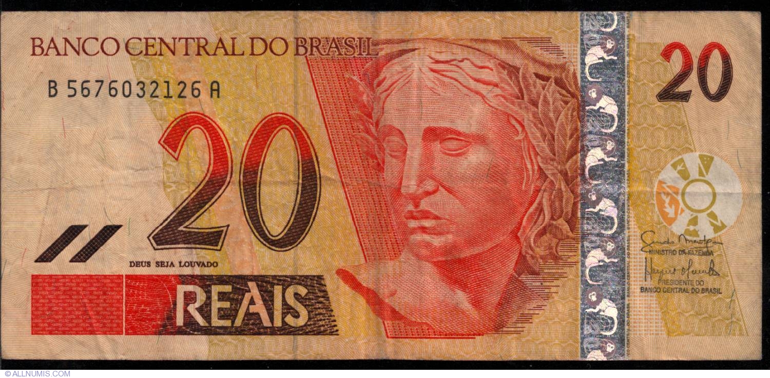 Banknote of 20 Reais ND (2002) from Brazil - ID 3265
