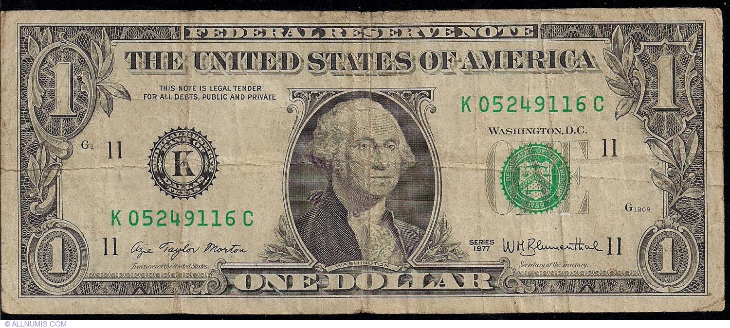 1 Dollar 1977 K 1977 Issue 1 Dollar United States Of America