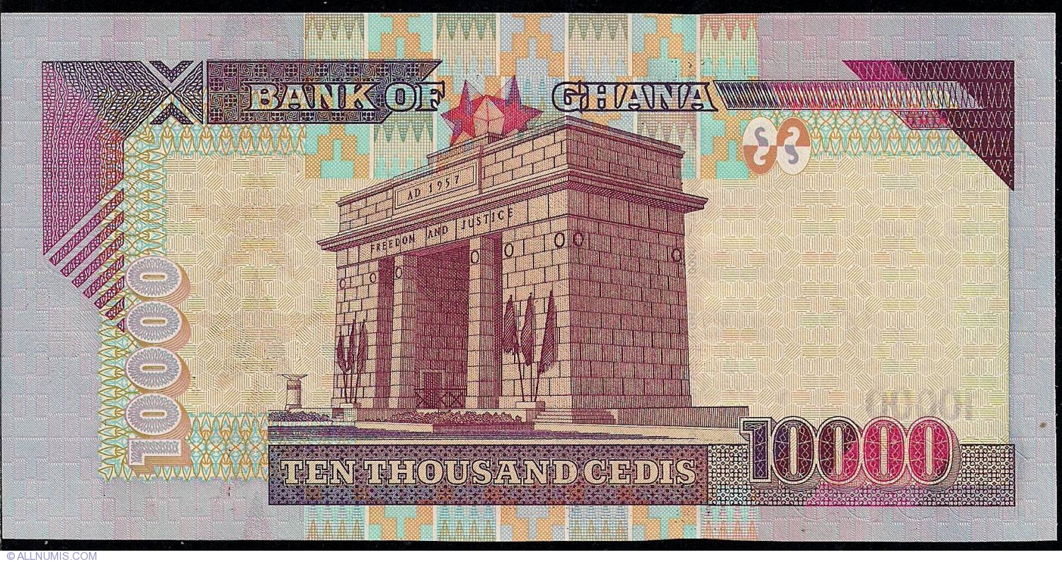 10 000 Cedis 2003 2002 2006 Issue Ghana Banknote 1325