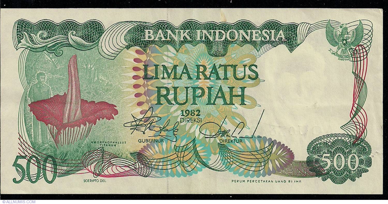 500 Rupiah 1982 1982 Issue Indonesia Banknote 2538